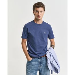 Gant T-Shirt »REG SHIELD SS T-SHIRT« mit Logostickerei auf der Brust dark jeansblue melange XL XL Kurzarm und hüftlanger Schnitt, ideal für lässige...