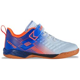 Lotto Hallenschuh - ideal für Indoor Sport wie Handball WHITE-BLUE 32 32 Farbenfroher Kinder Hallensportschuh von Lotto