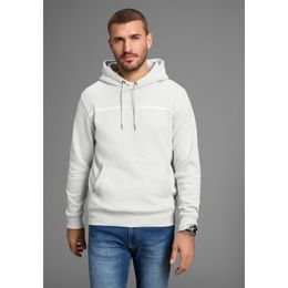DELMAO Kapuzensweatshirt, Langarm, lockere Passform, mit Print, mit Kapuze grau L L Langarm mit Rippb&uuml;ndchen f&uuml;r optimalen Sitz und Komfort