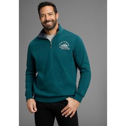 MAN'S WORLD MAN'S WORLD Sweatshirt mit Kontrastkragen - Neue Farben oliv M M Troyer Sweatshirt von Man's World