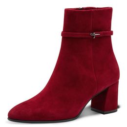 Tamaris Stiefelette, Blockabsatz, Businessschuh, Abendschuh mit Touch it-Ausstattung rot 37 37 Elegante Stiefelette von Tamaris mit Reißverschluss
