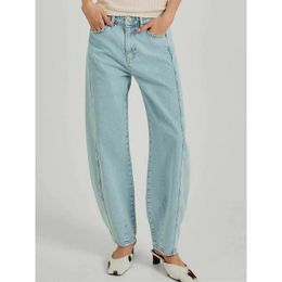 NORR 5-Pocket-Hose »Jeans Kenzie Barrel« Light blue wash 40 40 Hochwertiger Denim für Langlebigkeit