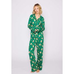 Loungeable Pyjama 'Gingerbread Button' Damen Gr&ouml;&szlig;e M gr&uuml;n / mischfarben Winterkleid