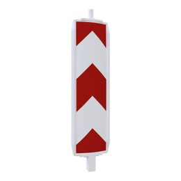 Schake Kunststoffbake Typ 60, Stutzen 60mm x 60mm Folie Typ RA2/B, Fahrbahntrenner, einseitig von unten nach oben rot / wei&szlig; (360552FTE)