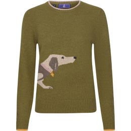 Brigitte von Sch&ouml;nfels Brigitte von Sch&ouml;nfels Pullover mit Dackelmotiv Oliv (Gr&ouml;&szlig;e: 36)