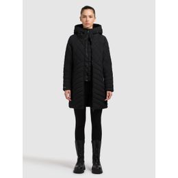 Steppmantel Khujo "IVANA", Damen, Gr. M, schwarz, 100% Polyester, unifarben, eingesetzt elastischer Bund mit Windstopper, M&auml;ntel Steppmantel