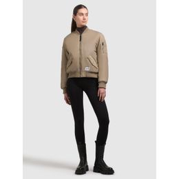 Bomberjacke Khujo "KASIA", Damen, Gr. XS, bomber beige, Twill, 100% Nylon, unifarben, eingesetzt Rippb&uuml;ndchen, Jacken Bomberjacke