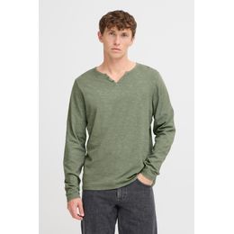 T-Shirt Blend "BHIVALDE SPILT NCK L/S TEE", Herren, Gr. XL, gr&uuml;n (thyme), Single Jersey, Obermaterial: 100% Baumwolle, unifarben, regular fit, V-Ausschnitt, Shirts T-Shirt