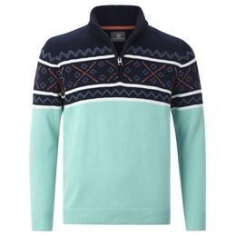 Jan Vanderstorm Pullover 'Bjornholm' Herren Gr&ouml;&szlig;e 6XL dunkelblau / mint / wei&szlig;