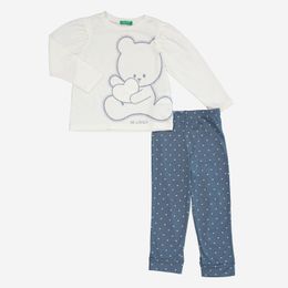 United Colors Of Benetton 2-teiliges cremefarben-graues Set aus Oberteil und Leggings