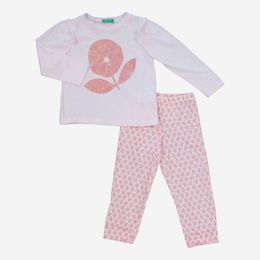 United Colors Of Benetton 2-teiliges rosafarbenes Pyjama-Set mit Kirschmotiven