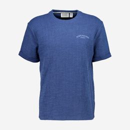 Scotch & Soda Blaues T-Shirt mit gesticktem Logo