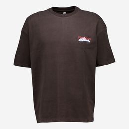 Dunkelbraunes T-Shirt mit Logo