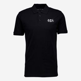 John Richmond Schwarzes Poloshirt mit Logo-Detail