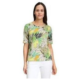 Kurzarmshirt Betty Barclay "Betty Barclay Damen Basic Shirt mit Blumenprint", Damen, Gr. 38, grün (grün, khaki), Jersey, Obermaterial: 95% Baumwolle, 5% Elasthan., casual, tailliert normal, Rundhals, Halbarm, Shirts, Druck