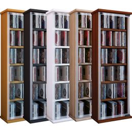 Vcm CD Regal Holz CD Schrank mit ESG-Sicherheitsglast&uuml;ren f&uuml;r 204 CDs oder 72 DVDs Ma&szlig;e: H. 92 x B. 31 x T. 18 cm Blu ray Regal CD Regal - Classic