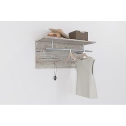 Garderobenpaneel FMD "Spot", braun (sandeichefarben), B:72cm H:35cm T:29,5cm, Holzwerkstoff, Garderobenpaneele