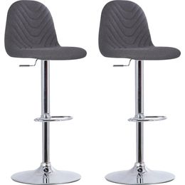 Barhocker ByLiving "Casino 01", grau (anthrazit), B:41cm H:112cm T:52,5cm, 100% Polyester, Hocker, drehbar mit Höhenverstellung, Bezug in Webstoff, Metall-Gestell