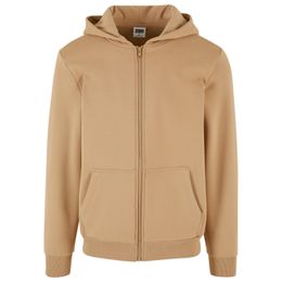 Sweatjacke Urban Classics "Urban Classics Herren Cozy Zip Hoody", Herren, Gr. XL, beige (warmsand), 95% Baumwolle, 5% Elasthan, unifarben, Sweatjacken