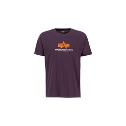 T-Shirt Alpha Industries "Basic T-Shirt BL Rubber", Herren, Gr. S, lila (plum), Obermaterial: 90% Baumwolle, 10% Polyester, Shirts T-Shirt