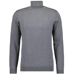 Rundhalspullover Ragman, Herren, Gr. 52, grau (mittelgrau), 95% Baumwolle 5% Cashmere, hoch geschlossener Ausschnitt, Pullover Rundhalspullover