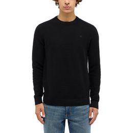 Sweater Mustang "Herren Style Elliot", Herren, Gr. XL, schwarz, 100% Baumwolle, regular fit, Rundhals, Sweatshirts Sweater