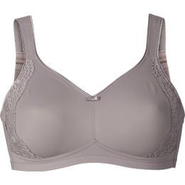 SuSa Damen Minimizer-BH ohne Bügel mit aufgesetzter Spitze taupe Größe 105E