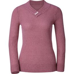 CR&Eacute;ATION L Damen V-Ausschnitt-Pullover in Boucl&eacute;-Qualit&auml;t erika Gr&ouml;&szlig;e 40