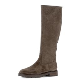 Gabor Damen Stiefel "FLORENZ", Gr. 37taupe, Veloursleder, unifarben, Schuhe, Blockabsatz, Langschaftstiefel in Komfortweite G (= weit)