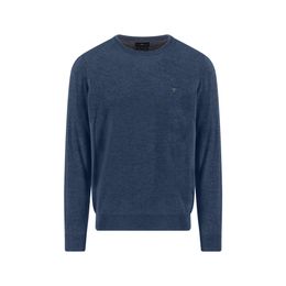 Rundhalspullover Fynch-Hatton, Herren, Gr. XL, night, Strick, Obermaterial: 90% Wolle, 10% Kaschmir, unifarben, regular fit taillenbedeckt, Rundhals, Rippbündchen, Pullover Rundhalspullover, mit Logo Stickerei