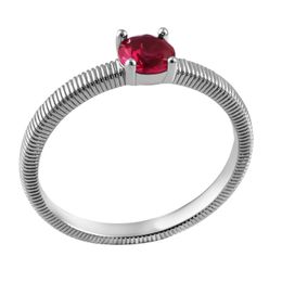 Firetti Damen Fingerring "Schmuck Geschenk Silber 925 Damenring Ring Solit&auml;r", 52, Silber 925 (Sterlingsilber), 2,2mmsilberfarben, rot, Silber 925
