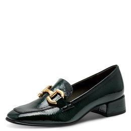 Slipper Tamaris, Damen, Gr. 38, dunkelgrün, Lacksynthetik, unifarben, Schuhe, Blockabsatz, Pumps, Businessschuh mit modischer Zierspange