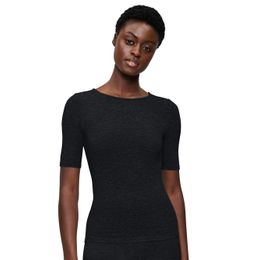 T-Shirt Triumph "Beauty Layers SSL Top Wool", Damen, Gr. L, schwarz, Single Jersey, Obermaterial: 100% Wolle, h&uuml;ftlang, Rundhals, Shirts T-Shirt, weiche Wolle
