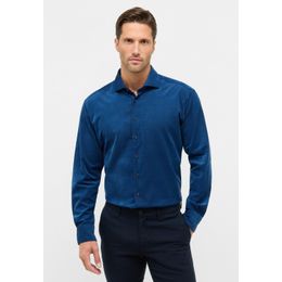 Langarmhemd Eterna "MODERN FIT", Herren, Gr. L, US-Gr&ouml;&szlig;en, royal blau, Cord, 70% Baumwolle, 30% Lyocell, tailliert, Manschette, Hemden, EASY IRON (b&uuml;gelleicht)