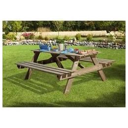 Garten-Essgruppe Weka, grau (grau, grün), B:142cm H:72cm T:37cm, Sitzmöbel-Sets, Tischgröße BxTxH: 181x63x72 cm