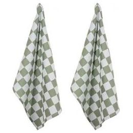 Geschirrtuch Pad "Chess", grün, H:1cm L:70cm T:50cm, 100% Baumwolle, Geschirrtücher