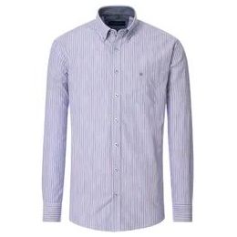 Langarmhemd Casamoda "Casamoda Freizeithemd gestreift", Herren, Gr. XL, Normalgrößen, blau, 100% Baumwolle, gestreift, comfort fit, Hemden