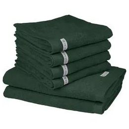 Handtuch Set Ross "Sinfonie", grün (tanne), 6 Stk., Frottier, Obermaterial: 100% Baumwolle, Handtuch-Sets, beinhaltet: Handtücher und Badetücher