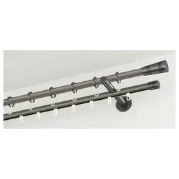 Gardinenstange Gardinia "Chicago", grau (titanfarben), L:200cm Ø:20mm, Metall, Gardinenstangen, Serie Einzelprogramm Chicago Ø 20 mm