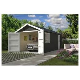 Garage Nordic Holz "Dillon", grün (grüngrau), Massivholz, Garagen, BxTxH: 340x580 cm
