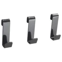 Dekohaken Metaltex "Mural line", schwarz, B:1,5cm H:5,5cm L:2,5cm, Metall, Haken, Metall, Epoxy beschichtet