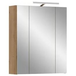 Spiegelschrank Inosign, artisan oak nb, B:60cm H:70cm T:18cm, Spanplatte, MDF, Schränke, Florenz, Spiegelschrank inkl. Beleuchtung, Artisan Oak NB, 3-türig