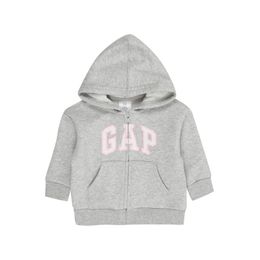 GAP Sweatjacke M&auml;dchen Gr&ouml;&szlig;e 110 graumeliert / rosa / wei&szlig;