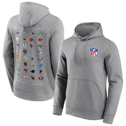 Kapuzenpullover Fanatics "Fanatics Hoodie NFL All Team Graphic", Damen, Gr. M, grau, 80% Baumwolle, 20% Polyester, Pullover Kapuzenpullover