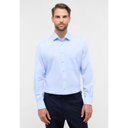 Langarmhemd Eterna, Herren, Gr. 42, Normalgrößen, himmelblau, Popeline, 100% Baumwolle, Manschette, Hemden, NON IRON (bügelfrei)