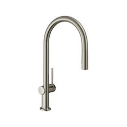 Hansgrohe Sp&uuml;ltisch-Einhebelmischer 210 Talis M54 mit Ausziehbrause, 2jet, Edelstahl-Optik (72800800)