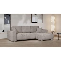 Inosign Ecksofa »BEATRICE optionale Schlafsofa mit Bettkasten, B/T/H: 265/170/86 cm« L-Form, wahlweise auch mit Bettfunktion und Bettkasten taupe