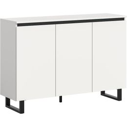 Inosign Sideboard »TOMA, Breite: 120 cm, mit Metall-Kufen-Fuß, 3 Türen, 3 Einlegeböden« Anrichte, Kommode, Schrank, Board, Higboard weiß