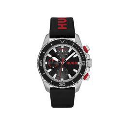 Hugo Multifunktionsuhr »#DIVE« Quarzuhr, Armbanduhr, Herrenuhr, Silikonarmband, analog schwarz Sportive Multifunktionsuhr