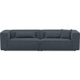 LeGer Home by Lena Gercke 3-Sitzer »PIARA, Couch mit Kedernaht, Sofa in Cord, Leinenoptik o. Strukturstoff« schwarze Füße, bequemer Sitzkomfort...